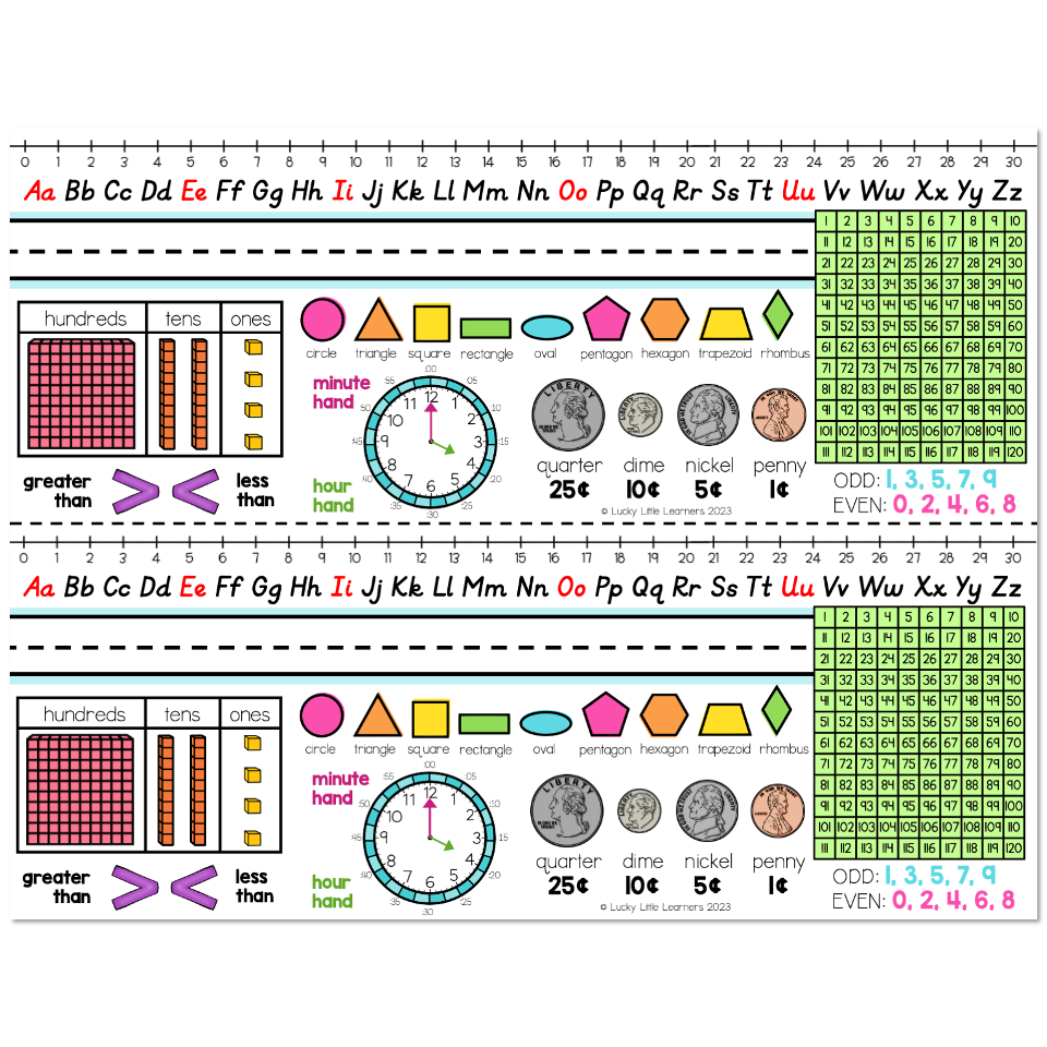 Classroom Setup – Visuals – Desk Plates – Version 2 in D'Nealian ...