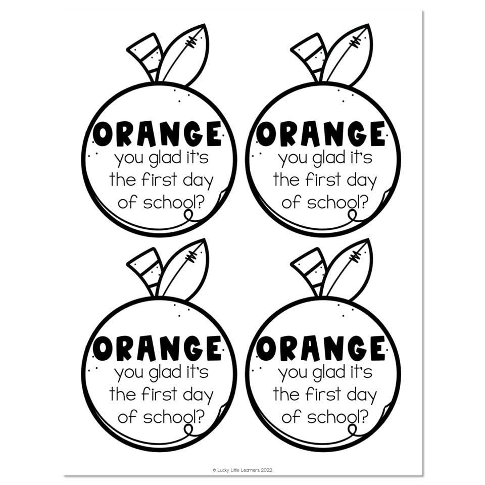 Classroom Setup - Gift Tags - Beginning of Year Student Gifts - Orange ...