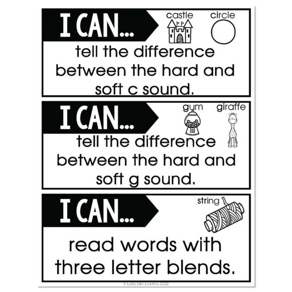 Classroom Setup - I Can Statements - Phonics - Set 8 - Lucky Little ...