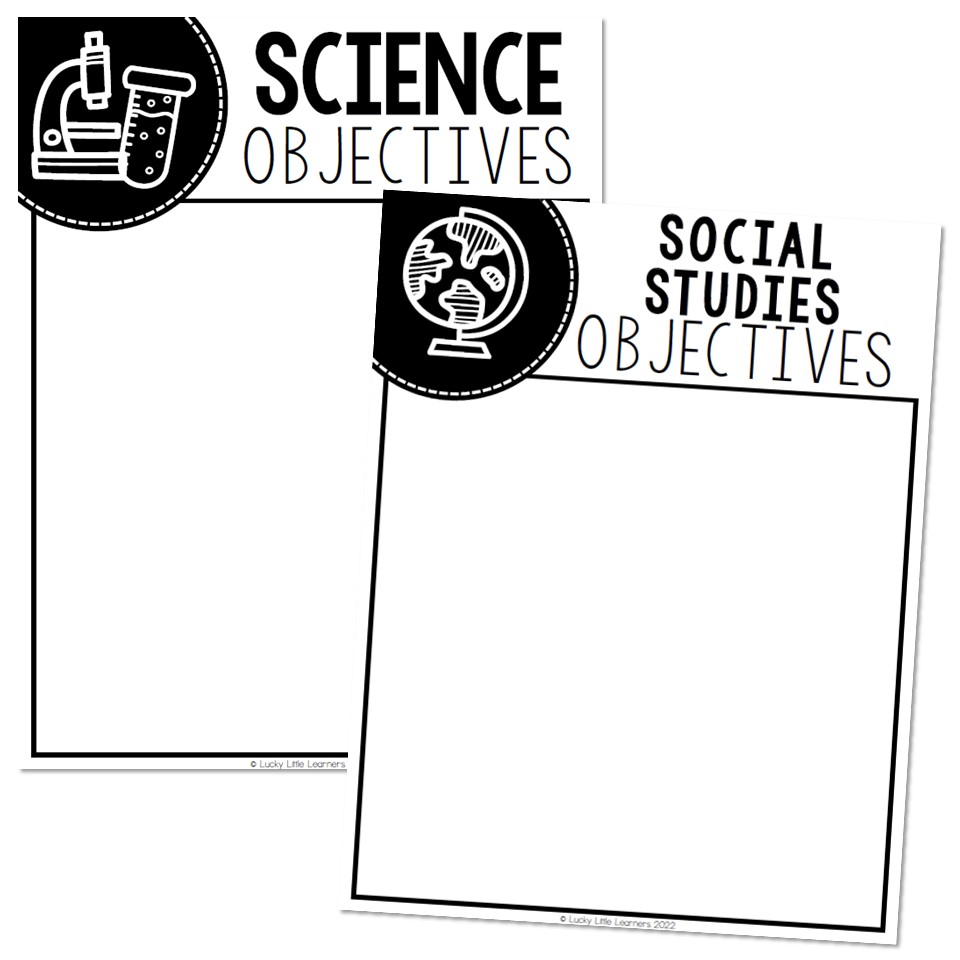 Classroom Setup - I Can Statements - Science and Social Studies ...