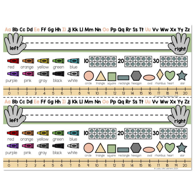 Classroom Setup - Visuals - Desk Plates - Muted Tones Version 1 - Lucky ...