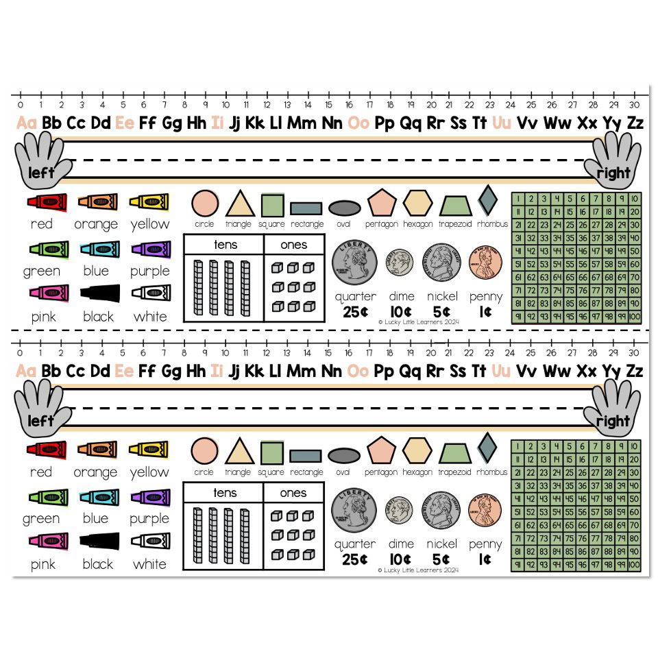 Classroom Setup - Visuals - Desk Plates - Muted Tones Version 2 - Lucky ...