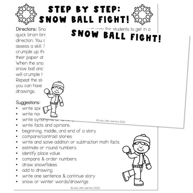 Classroom Transformation - Snow Globe - Brain Break Snowball Fight ...