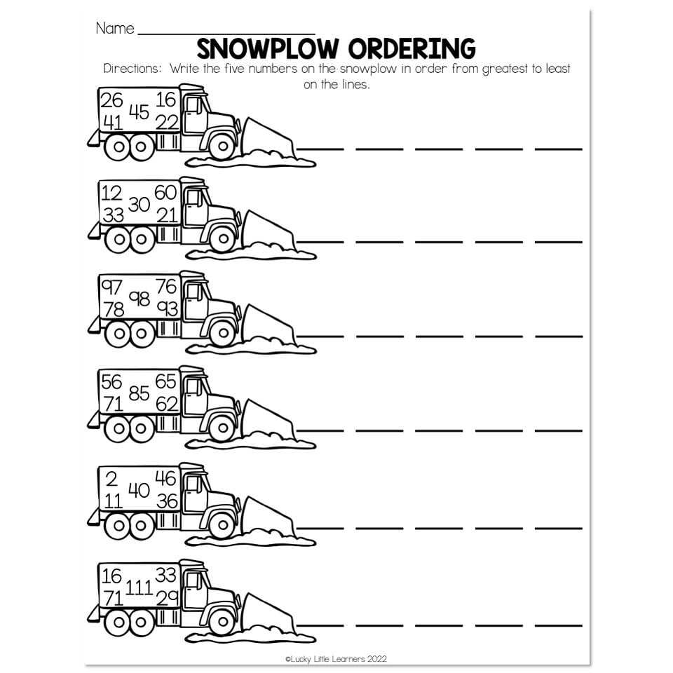 Classroom Transformation - Snow Globe - Number Ordering - Lucky Little ...