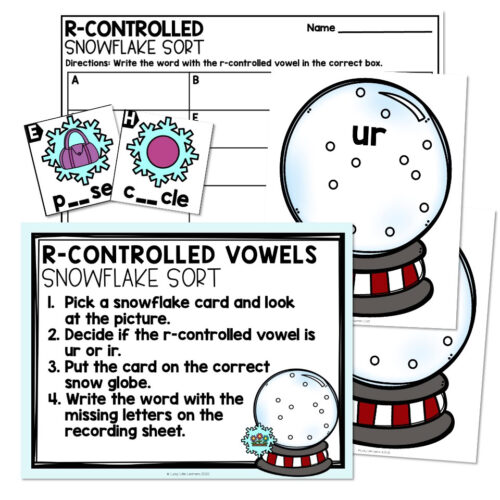 Classroom Transformation - Snow Globe - Snowflake Sort R-Controlled ...