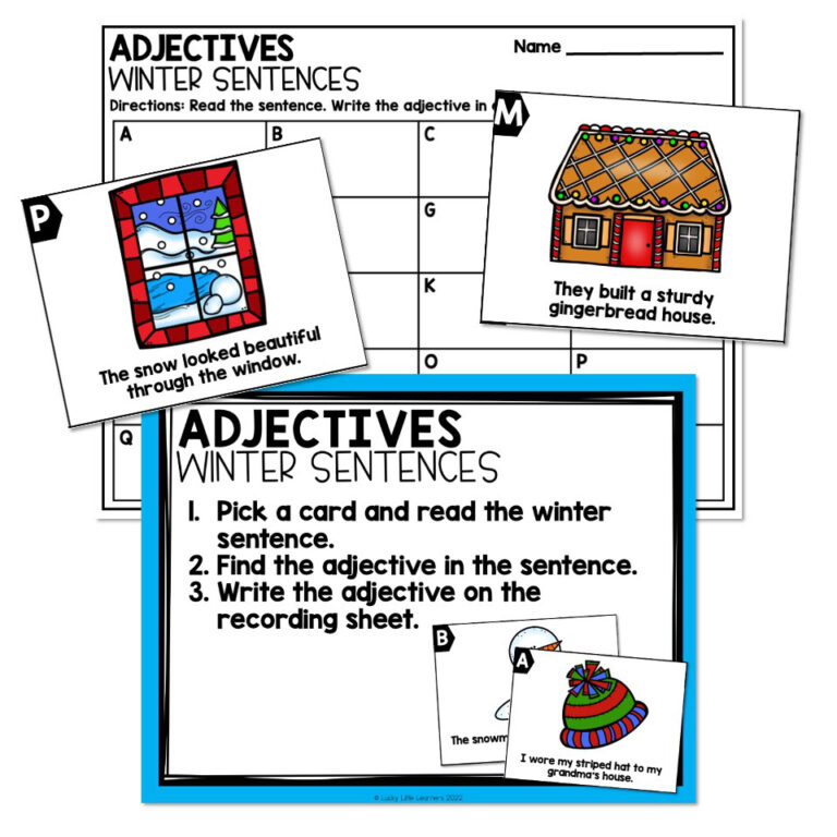 Classroom Transformation - Snow Globe - Winter Sentences Adjectives ...