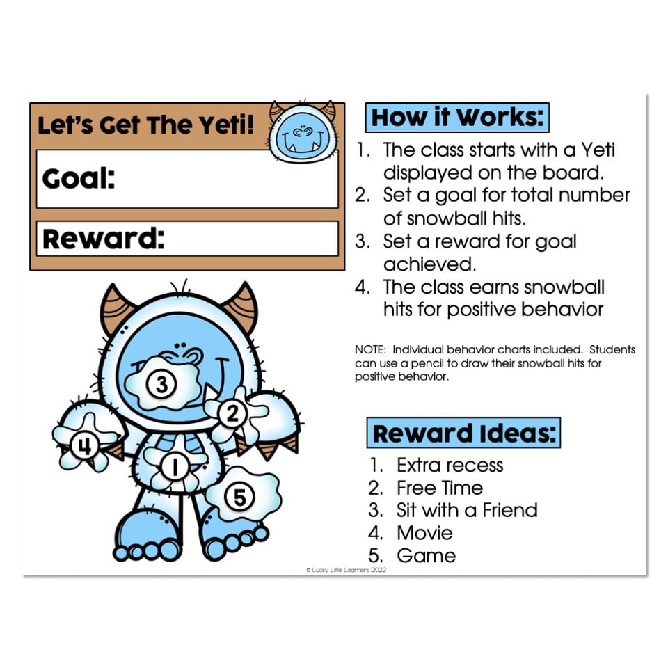 Classroom Transformation - Snow Globe - Yeti Behavior - Lucky Little ...