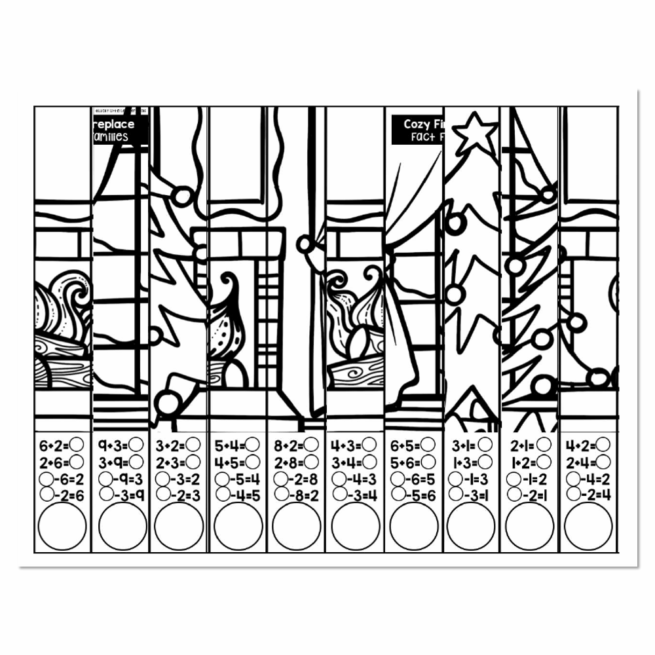 December Student Scrambled Math Puzzle - Cozy Fireplace - Fact Families ...