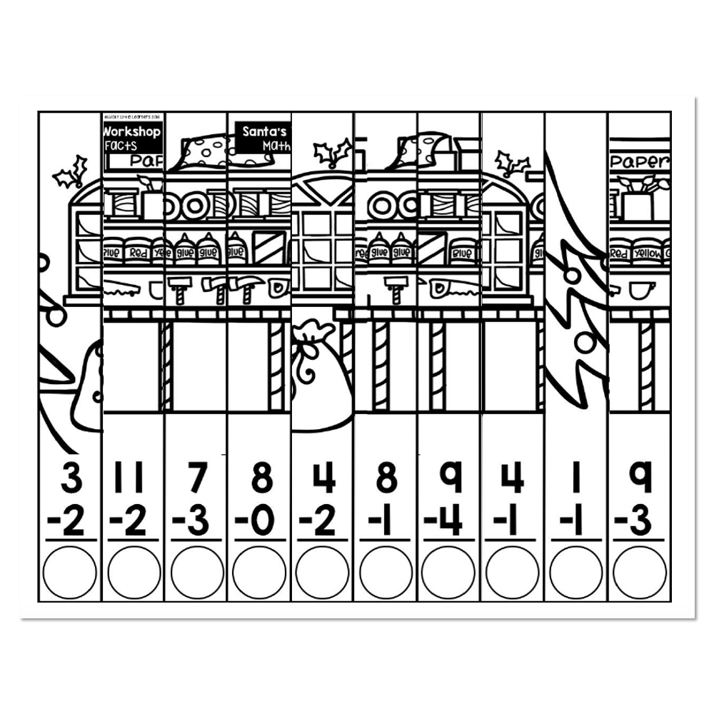 December Student Scrambled Math Puzzle - Santa's Workshop - Math Facts ...