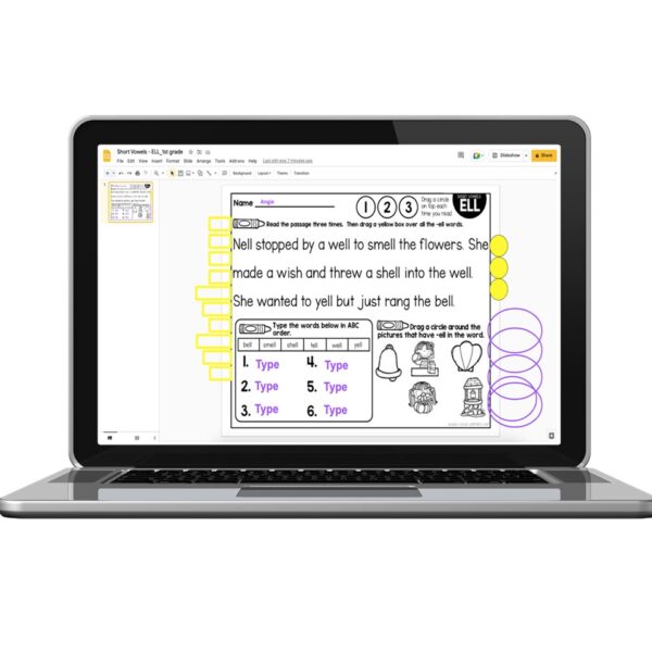 Digital 1st Grade Phonics Mats - Short Vowels - ELL - Lucky Little Learners