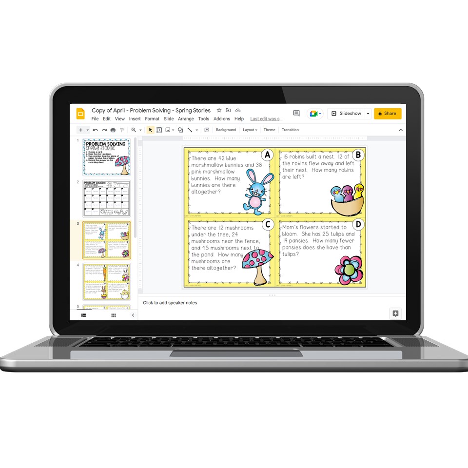 Digital - 2nd Grade April Math Center - Problem Solving - Lucky Little ...