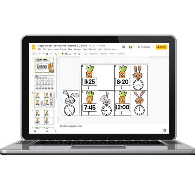 Digital - 2nd Grade April Math Center - Telling Time - Lucky Little ...