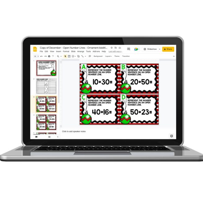 Digital - 2nd Grade December Math Center - Open Number Lines - Lucky ...
