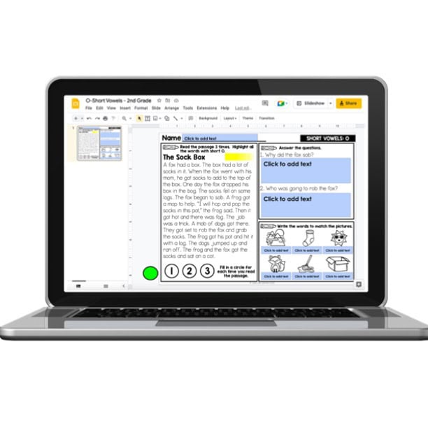 Digital 2nd Grade Decodable Phonics Passages - Short Vowels - O - Lucky ...