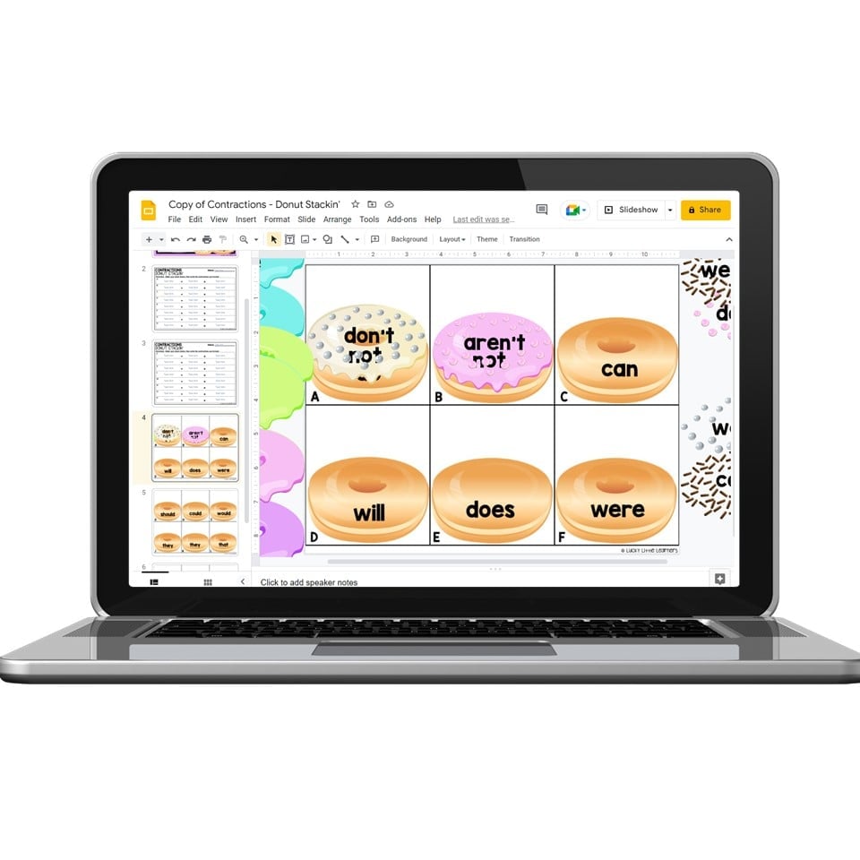Digital - 2nd Grade Grammar Center - Contractions - Lucky Little Learners