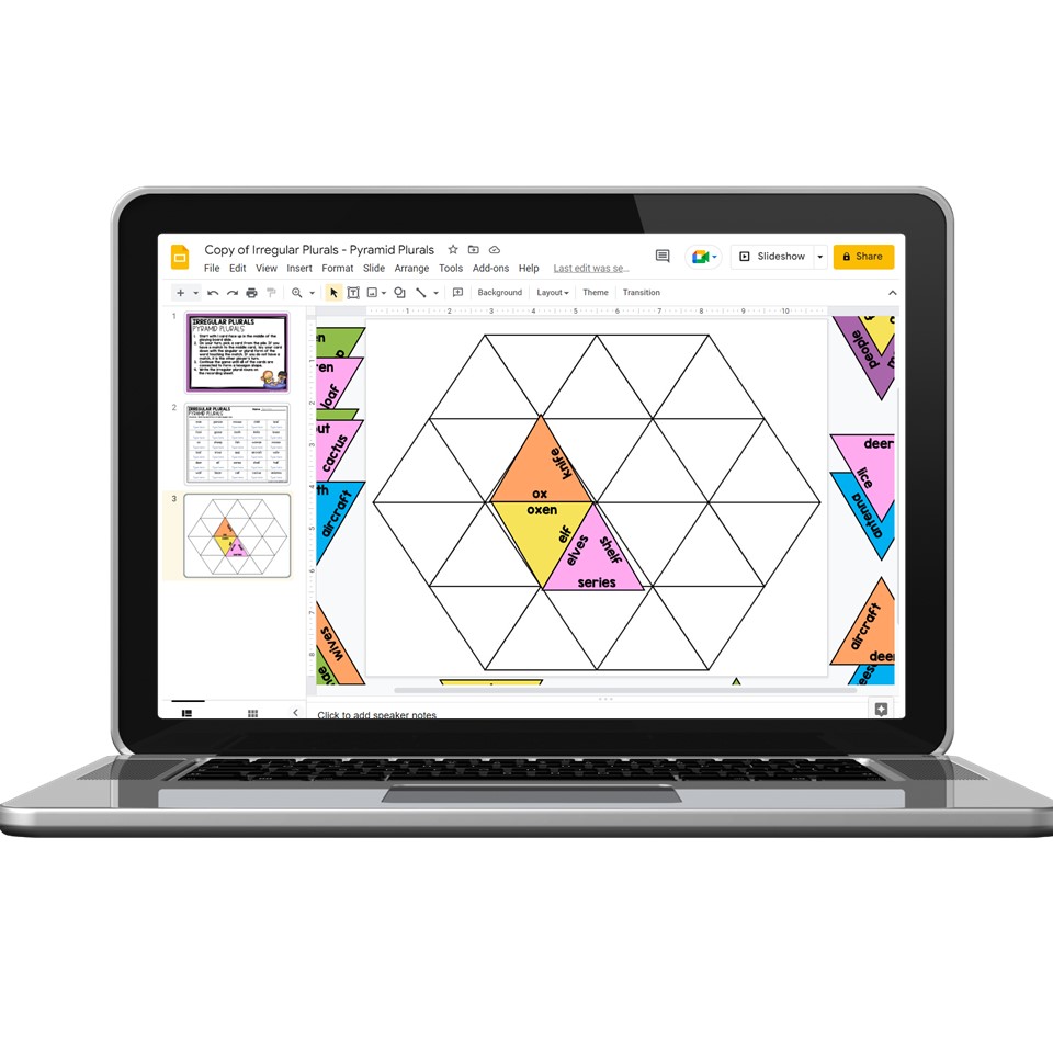 Digital - 2nd Grade Grammar Center - Irregular Plurals - Lucky Little ...