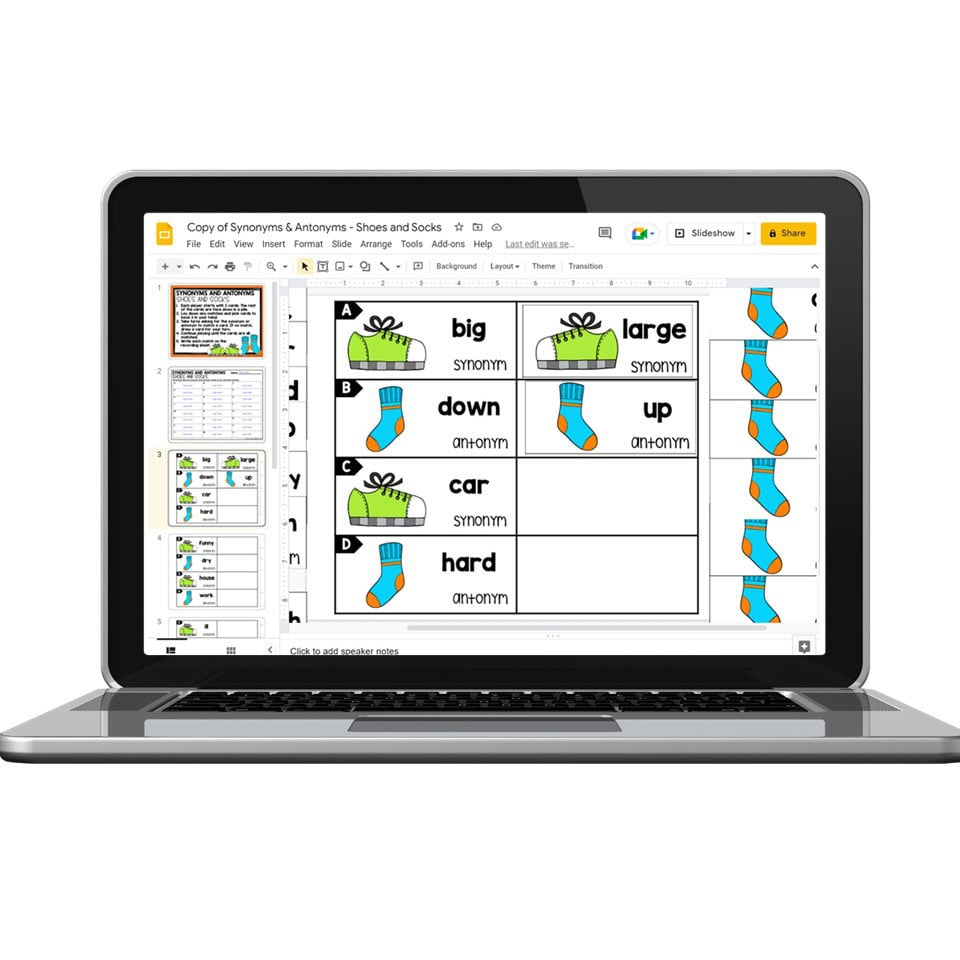 Digital - 2nd Grade Grammar Center - Synonyms and Antonyms - Lucky ...