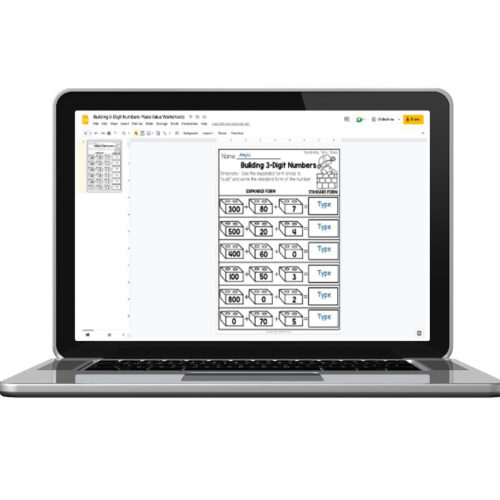 Digital 2nd Grade Math Worksheets - Place Value - Building 3-Digit ...