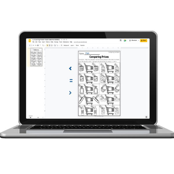Digital 2nd Grade Math Worksheets - Place Value - Comparing Prices ...
