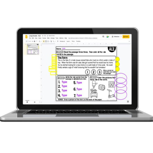 Digital 2nd Grade Phonics Mats - Long Vowels - ALE - Lucky Little Learners
