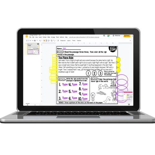 Digital 2nd Grade Phonics Mats - Long Vowels - IGH - Lucky Little Learners