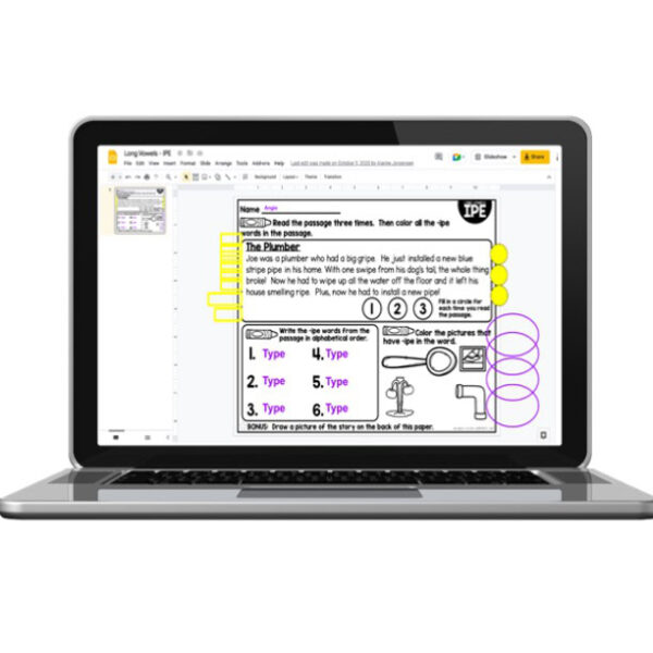 Digital 2nd Grade Phonics Mats - Long Vowels - IPE - Lucky Little Learners
