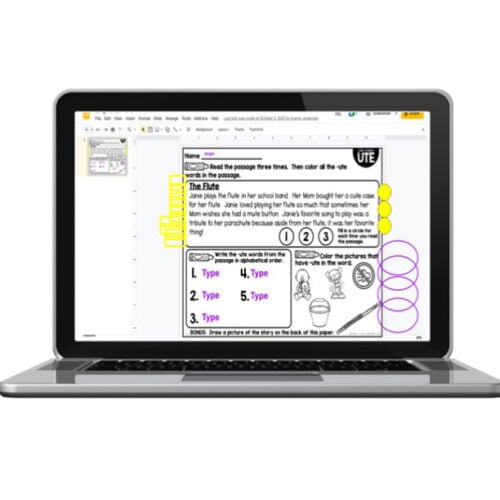 Digital 2nd Grade Phonics Mats - Long Vowels - UTE - Lucky Little Learners