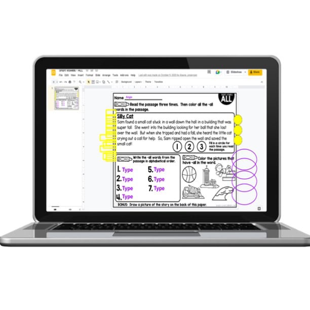 Digital 2nd Grade Phonics Mats - Short Vowels - ALL - Lucky Little Learners