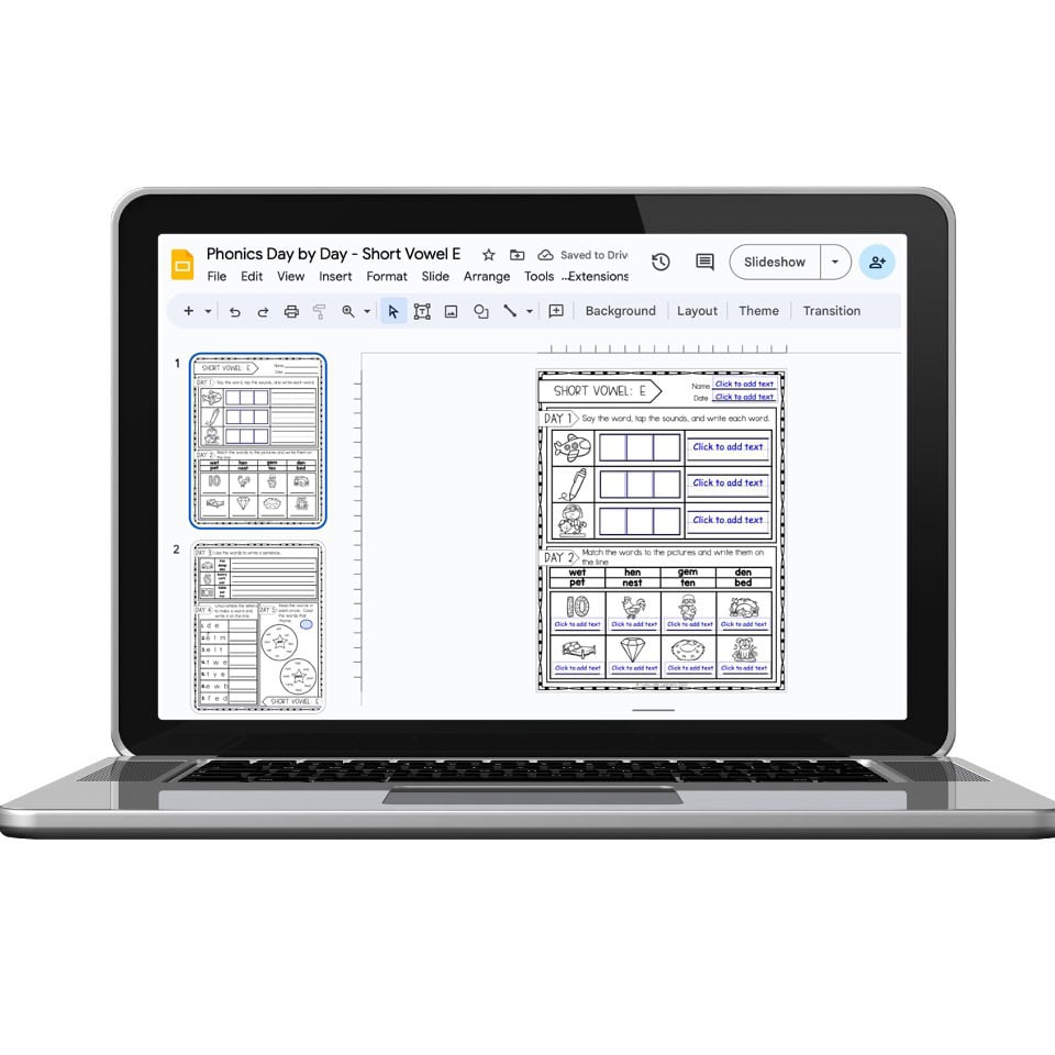Digital - 2nd Grade Phonics Worksheets - Short Vowel E - Lucky Little ...