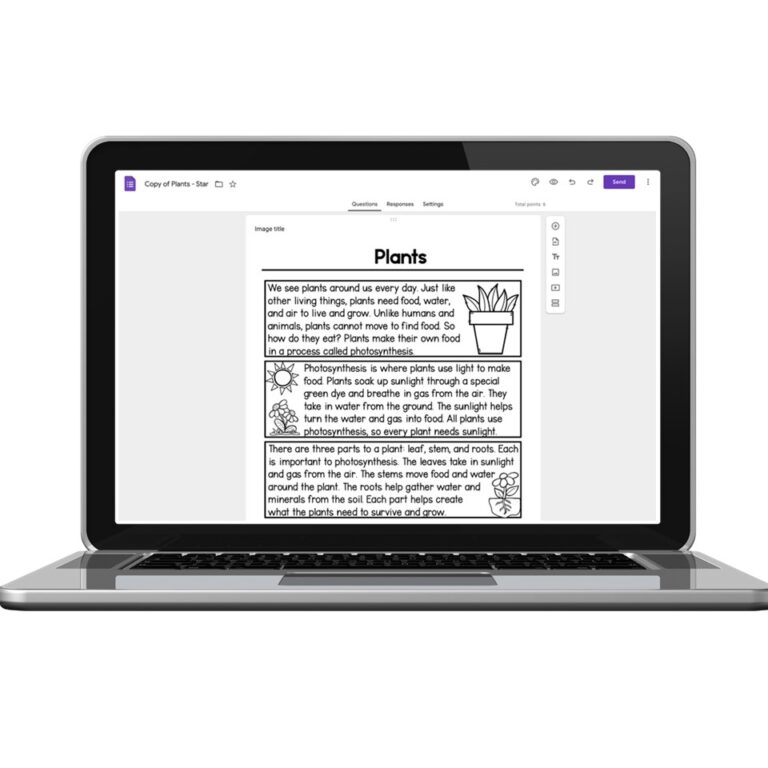Digital 2nd Grade Reading Passages - Main Idea - Plants - Below - Lucky ...
