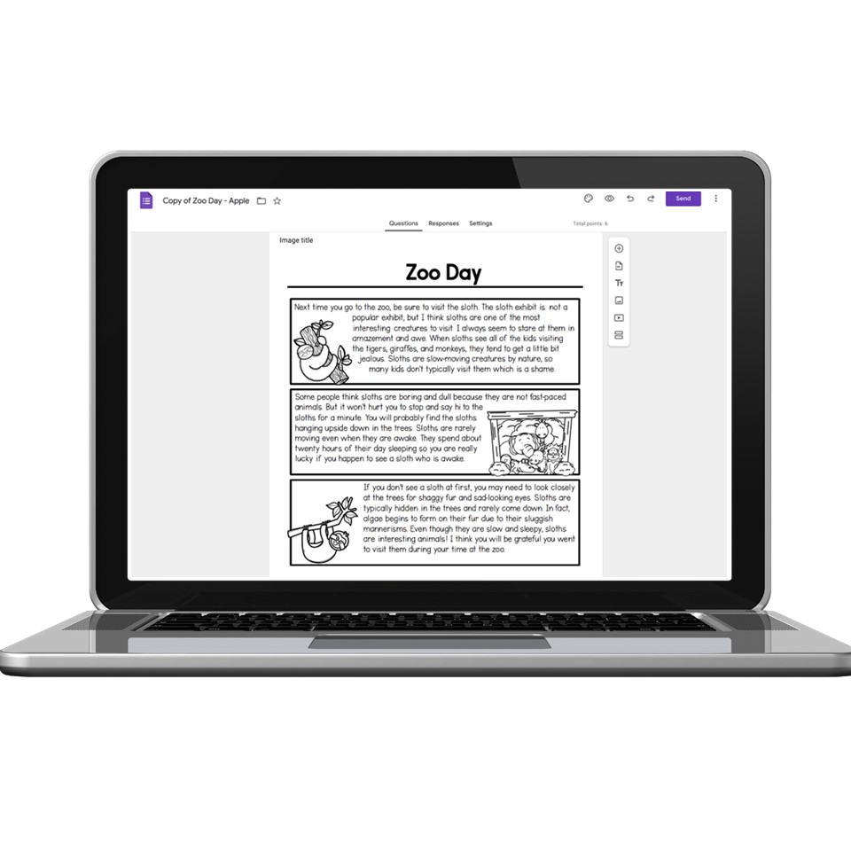 Digital 2nd Grade Reading Passage - Point of View - Zoo - Above - Lucky ...