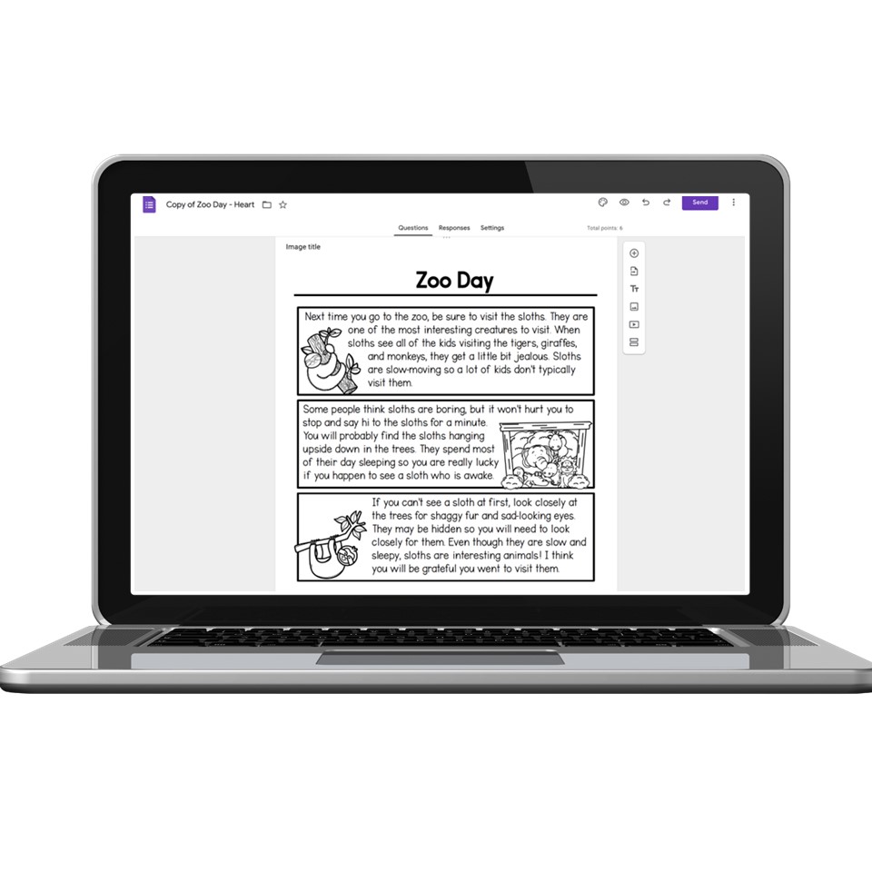Digital 2nd Grade Reading Passage - Point of View - Zoo - At - Lucky ...