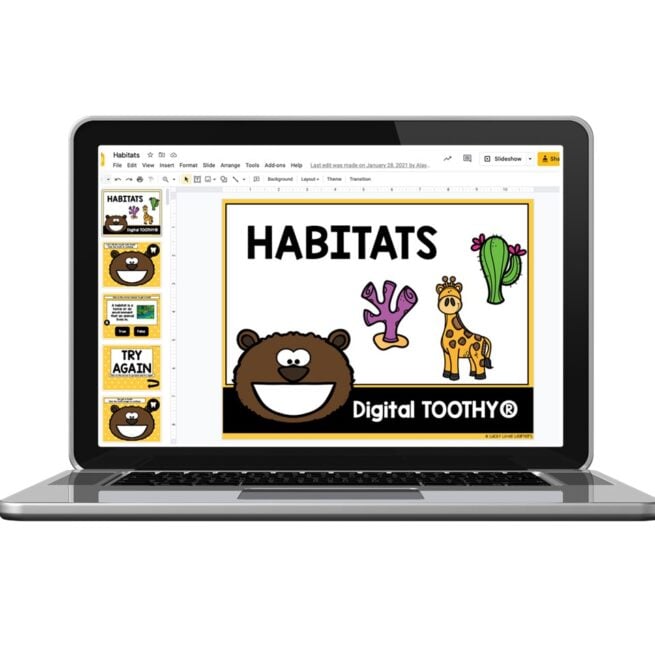 Digital Toothy - Science - 2nd Grade - Habitats - Lucky Little Learners