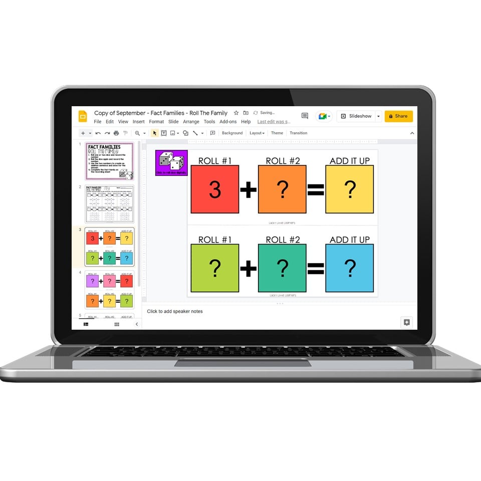 Digital - 2nd Grade September Math Center - Fact Families - Lucky ...