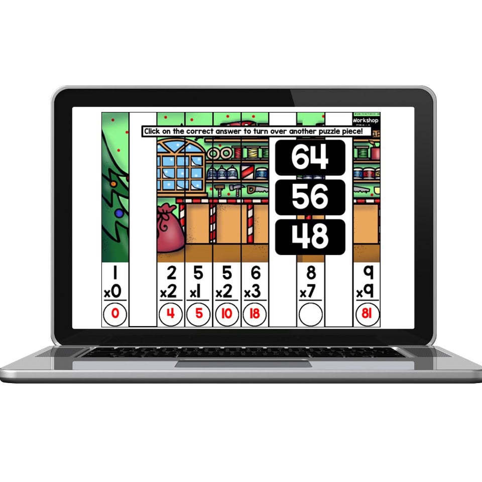 Digital December Math Puzzle – Multiplication Math Facts - Lucky Little ...