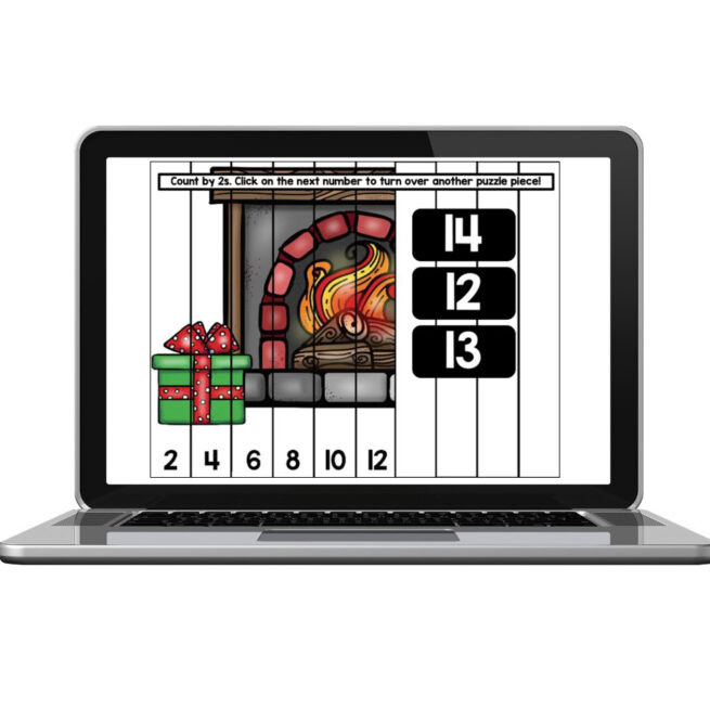 Digital December Math Puzzle – Skip Counting by 2s - Lucky Little Learners