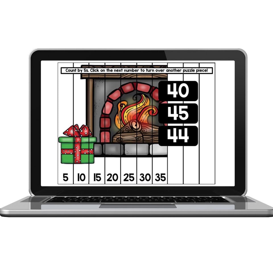 Digital December Math Puzzle – Skip Counting by 5s - Lucky Little Learners