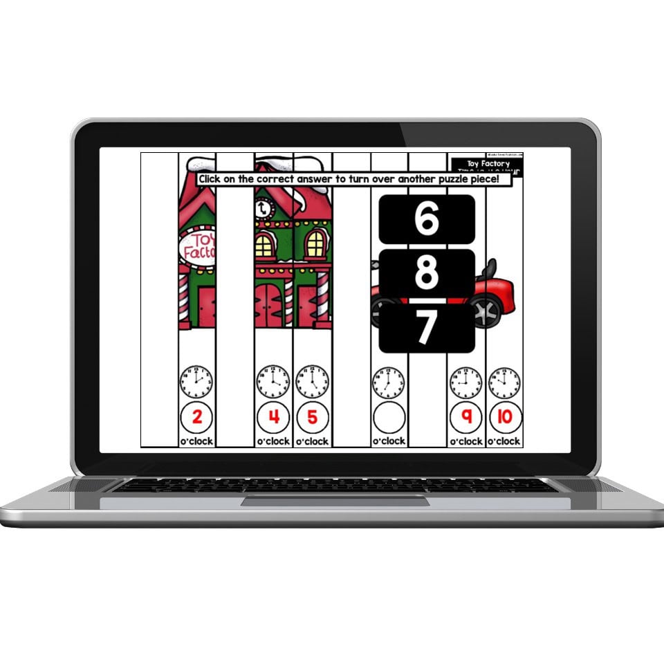 Digital December Math Puzzle – Time to the Hour - Lucky Little Learners