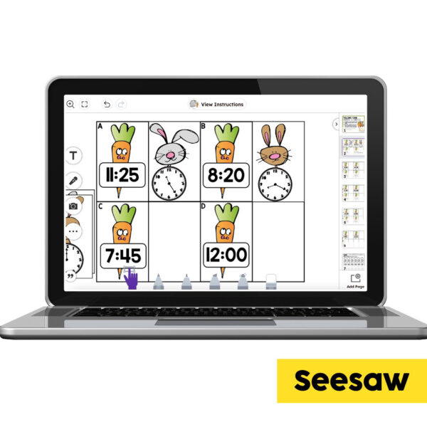 Digital Seesaw - 2nd Grade April Math Center - Telling Time - Lucky ...