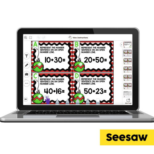 Digital Seesaw - 2nd Grade December Math Center - Open Number Lines ...