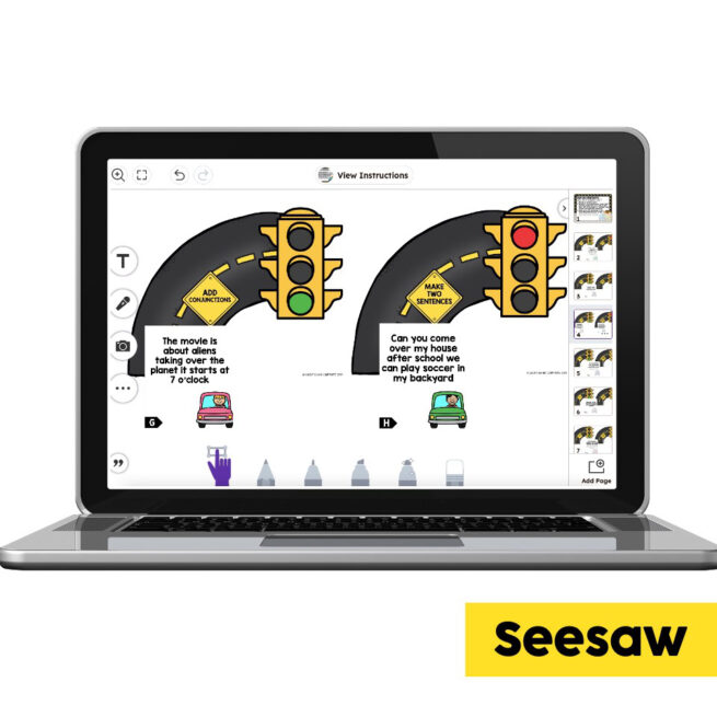 Digital Seesaw - 2nd Grade Grammar Center - Run-on Sentences - Lucky ...