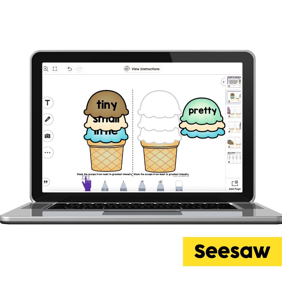 Digital Seesaw - 2nd Grade Grammar Center - Shades of Meaning - Lucky ...