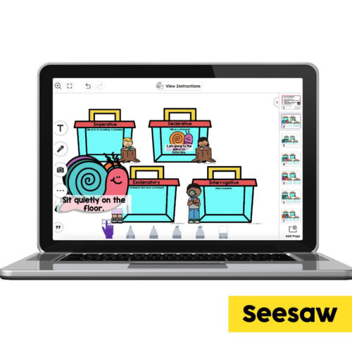 Digital Seesaw - 2nd Grade Grammar Center - Types of Sentences - Lucky ...