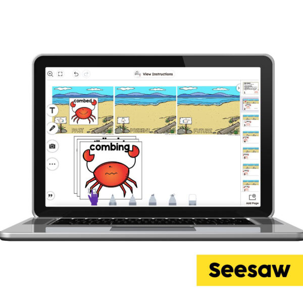 Digital Seesaw - 2nd Grade Grammar Center - Verb Tenses - Lucky Little ...