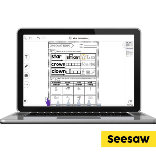 Digital Seesaw - 2nd Grade Phonics Worksheets - Consonant Blends ...