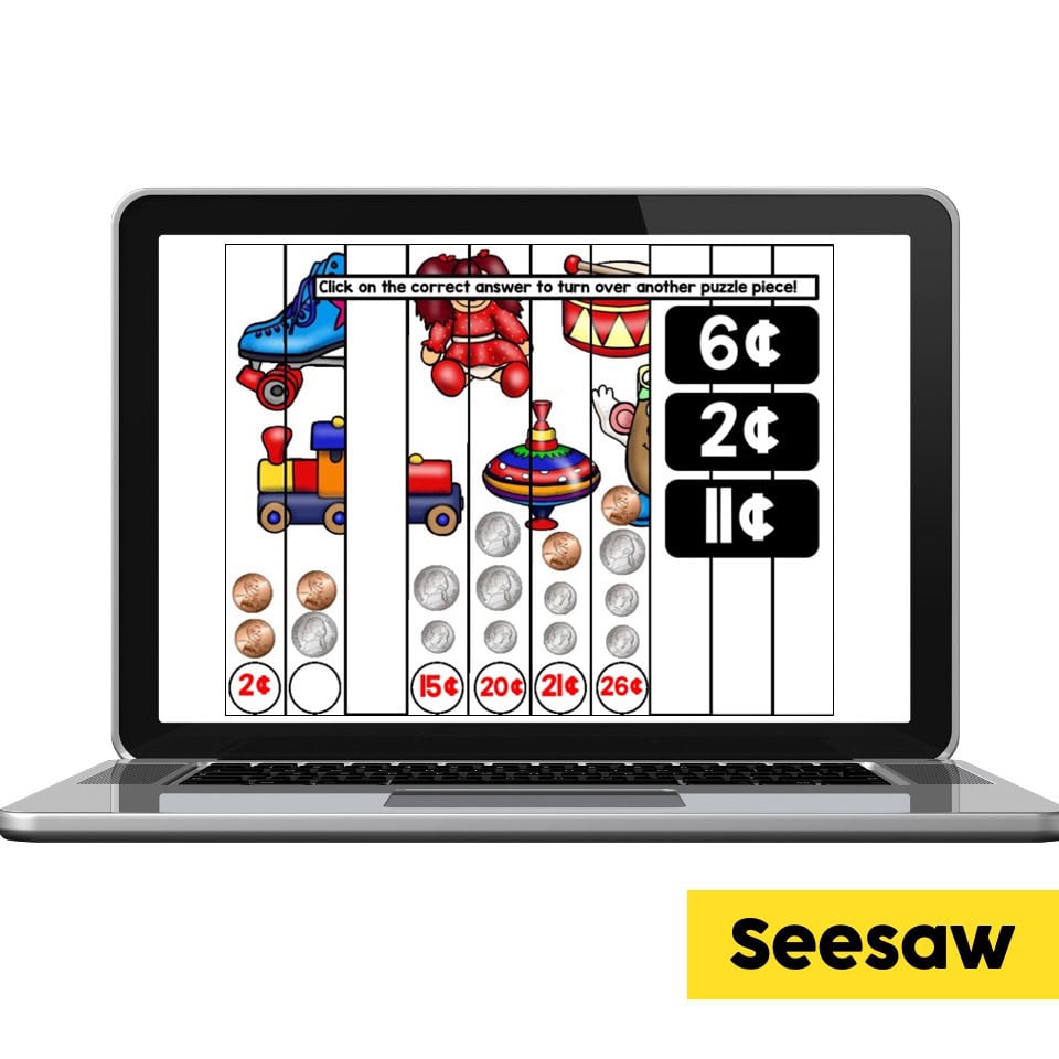 Digital Seesaw December Math Puzzle – Counting Coins - Lucky Little ...