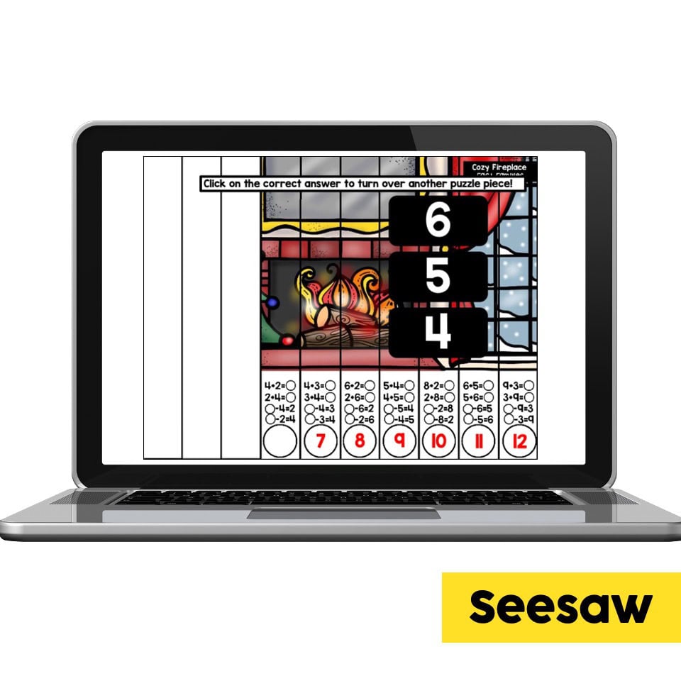 Digital Seesaw December Math Puzzle – Fact Families - Lucky Little Learners