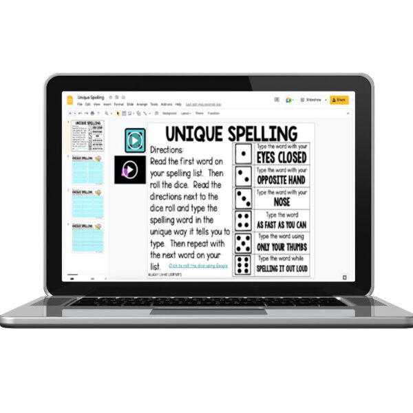 Digital Spelling Activities - Unique Spelling - Lucky Little Learners