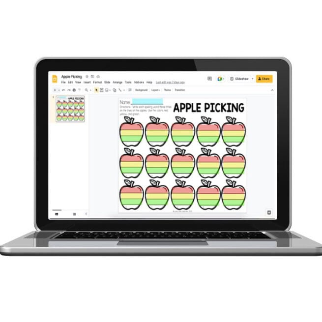 Digital Spelling Activities - Holiday and Seasonal - Apple Picking ...