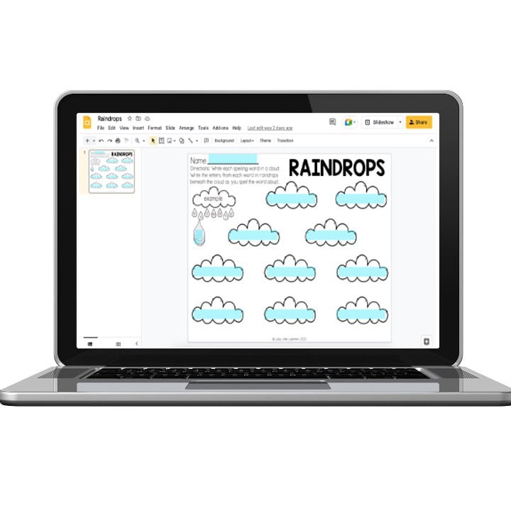 Digital Spelling Activities - Holiday and Seasonal - Raindrops - Lucky ...